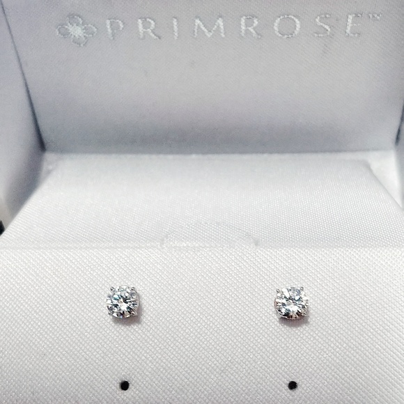 PRIMROSE | Jewelry | 5mm Round Cut Sterling Silver Stud Earrings | Poshmark